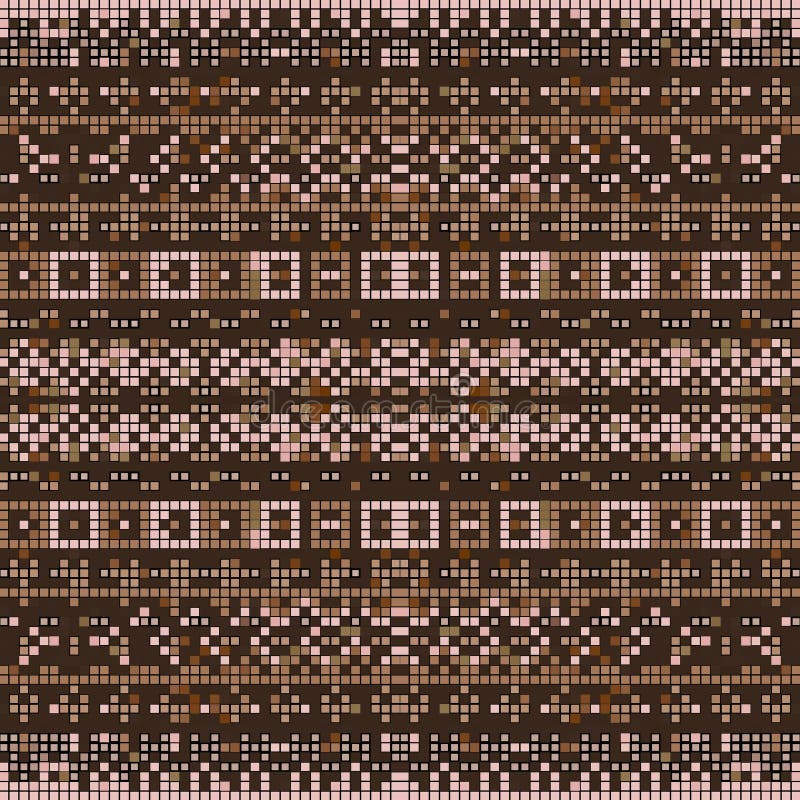 Mosaic Colorful Seamless Pattern. Digital Pixel Style Ornamental Vector ...