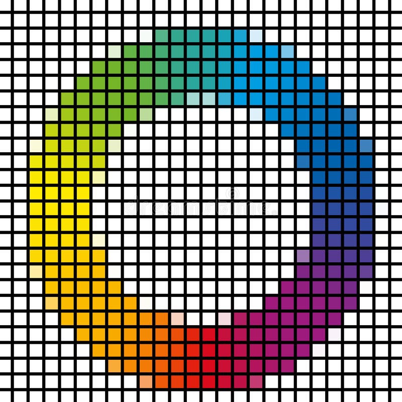Mosaic of Common Rainbow Colors Spectrum Circle Stock Illustration ...