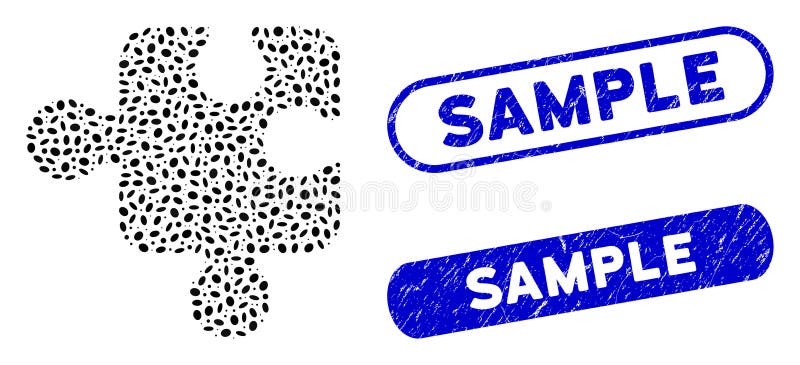 Oval Collage Component with Textured Sample Seals Stock Vector ...