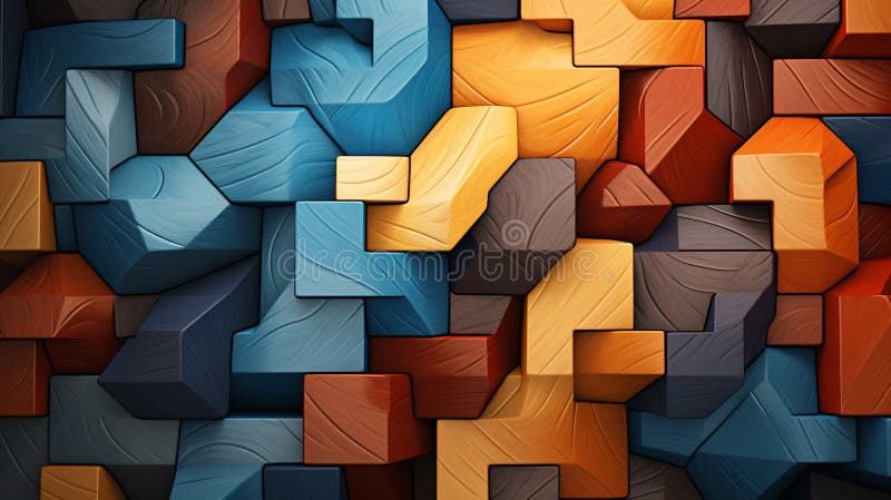 Unity Unveiled: Interlocking Geometric Puzzle Stock Illustration ...