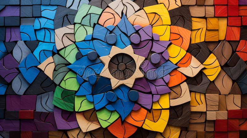 Unity Unveiled: Interlocking Geometric Puzzle Stock Illustration ...