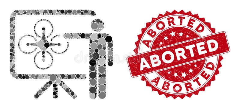 Mosaic Copter Presentation with Textured Aborted Stamp Stock ...