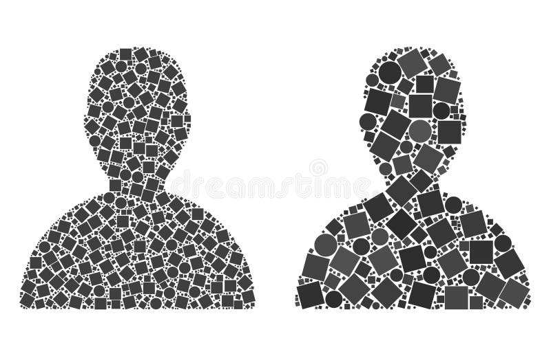 Customer Icon Collages of Squares and Circles Stock Vector ...
