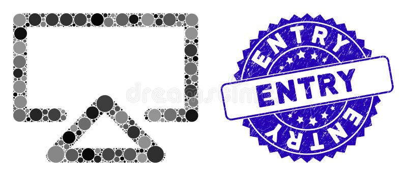 Collage Data Entry Icon with Grunge Entry Seal Stock Vector ...