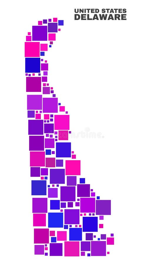 Mosaic Delaware State Map of Square Elements Stock Vector ...