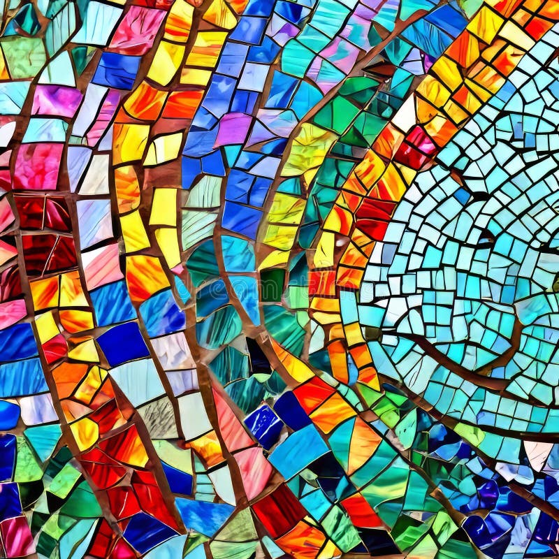 Mosaic Design Design Created by Arranging Small Colored Tiles R Stock ...