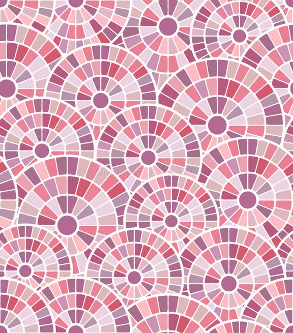 Mosaic Design with Overlapping Segmented Circles. Modern Style. Stock ...