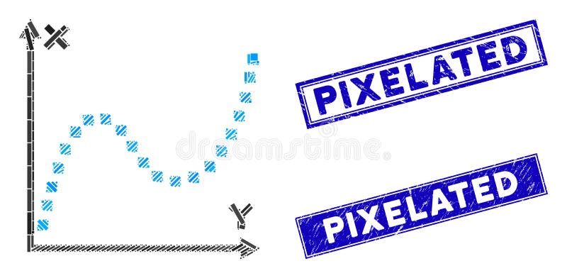 Dotted Plot Mosaic and Scratched Rectangle Pixelated Stamps Stock ...