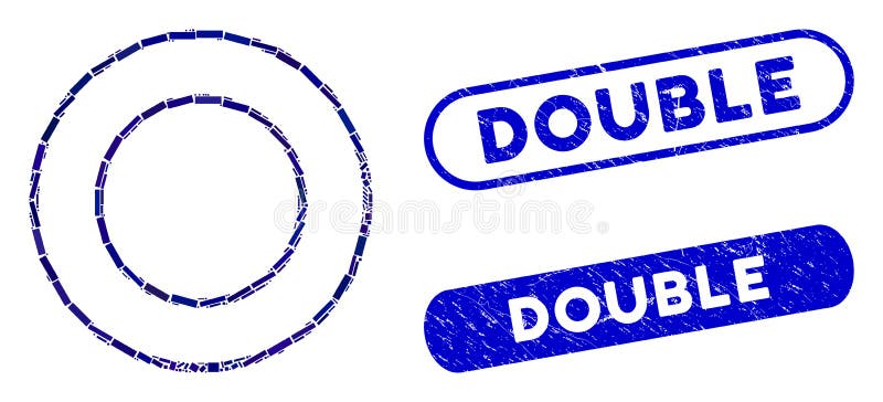 Rectangle Mosaic Double Round Frame with Scratched Double Stamps Stock ...