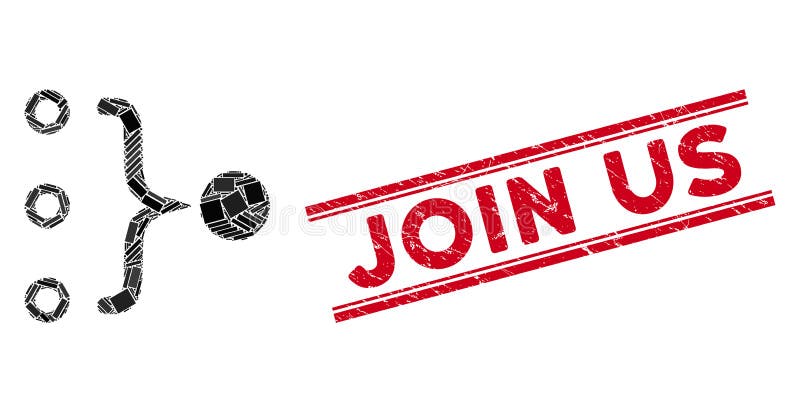 Element Aggregation Mosaic and Distress Join Us Seal with Lines Stock ...