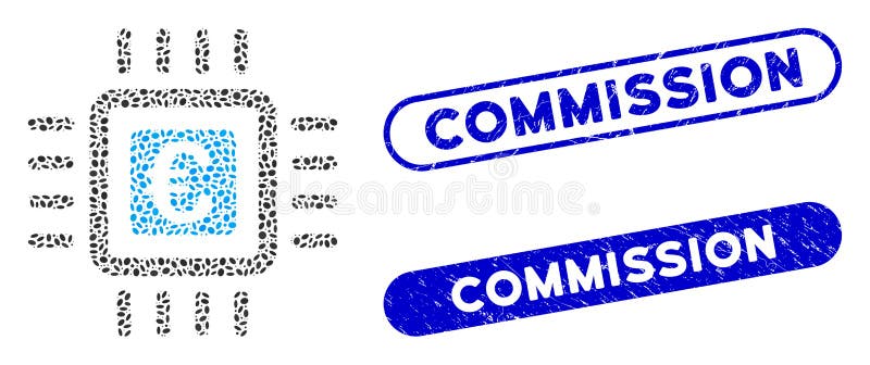Elliptic Collage Euro Processor with Textured Commission Watermarks ...