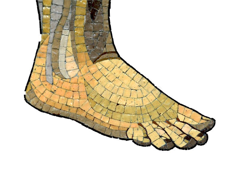 Mosaic Foot, Isolation Of Foot Detail From A Ceramic