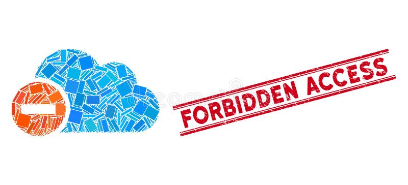 Forbidden Mosaic and Scratched Forbidden Access Watermark with Lines ...