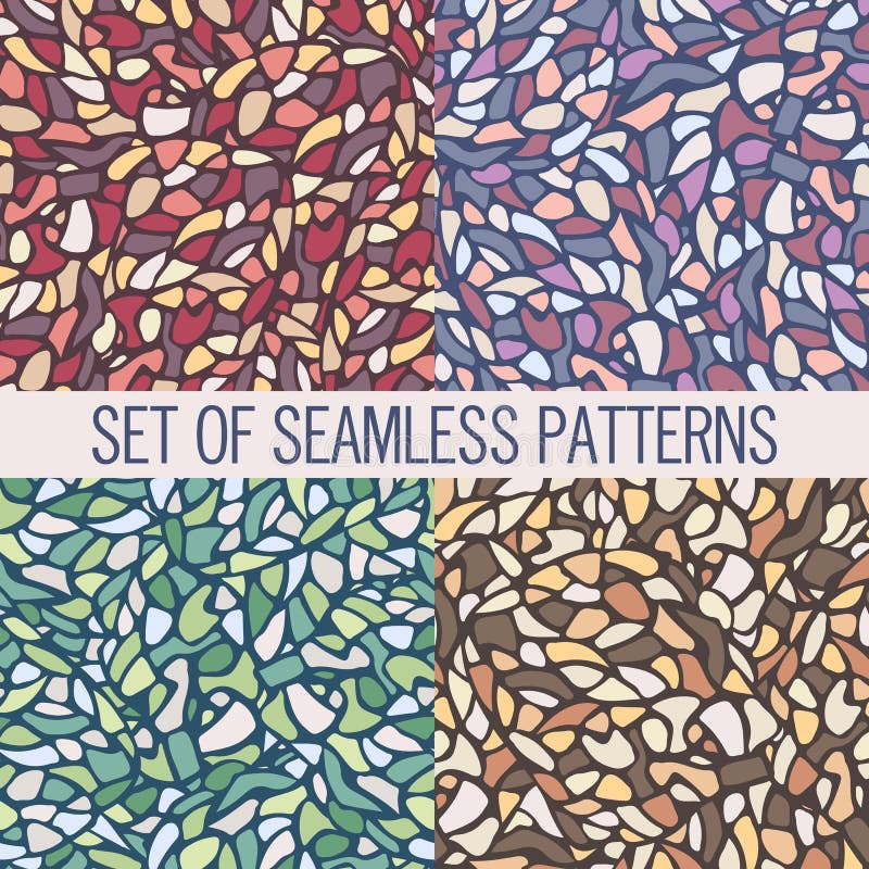 Mosaic of the Four Unique Color Patterns of Abstract Backgrounds Stock ...