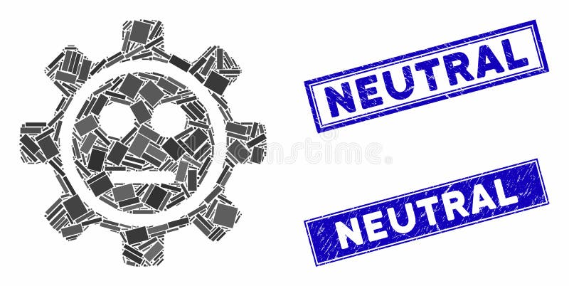 Gear Neutral Smiley Mosaic and Grunge Rectangle Neutral Stamps Stock ...