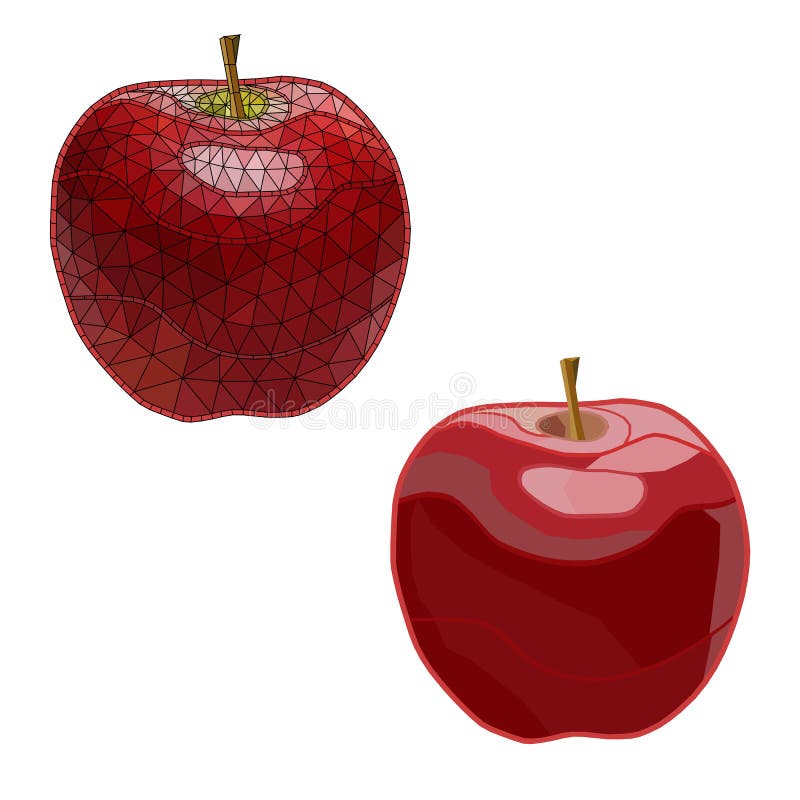 Polygonal apples stock vector. Illustration of mosaic - 39545881