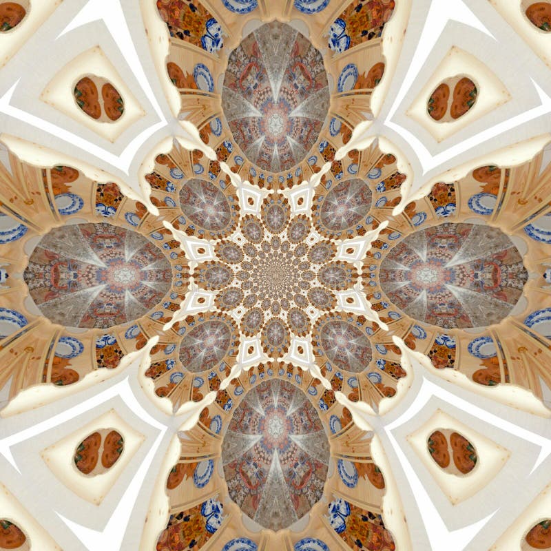 Mosaic Geometric Ceramic Pattern Fractal Effect Stock Illustration ...