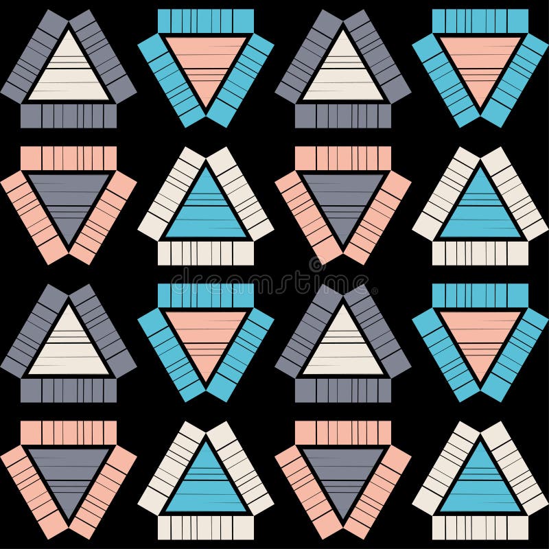 Mosaic with Geometric Shapes. Seamless PatternMosaic with Geometric ...