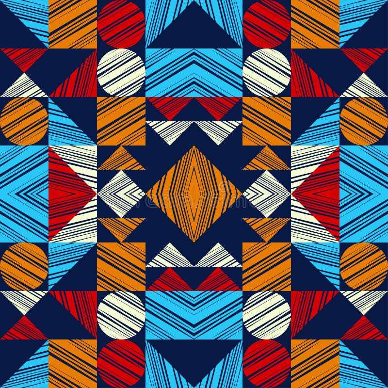 Mosaic of Geometric Shapes. Seamless Pattern. Geometry. Design with ...