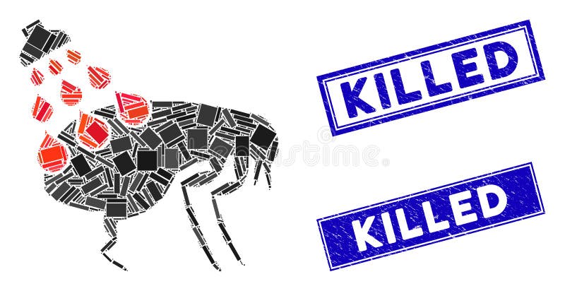 Get Rid of Fleas Mosaic and Grunge Rectangle Killed Stamps Stock Vector ...