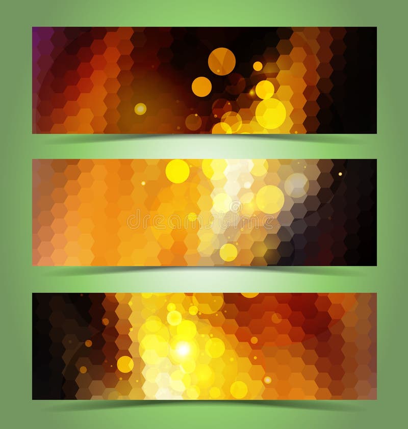 Mosaic Gradient Geometric Banner Set Stock Vector - Illustration of ...