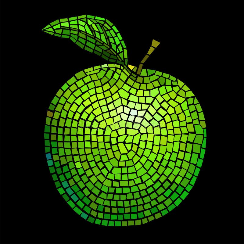 Mosaic green apple stock vector. Illustration of colour - 4279971