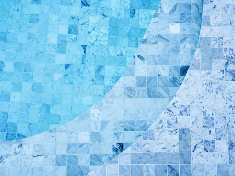Mosaic Grid Pattern Background with Curved Steps in Blue Water Surface ...