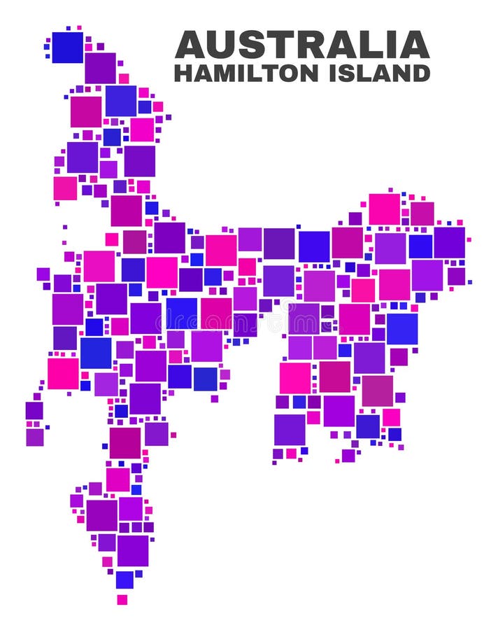 Mosaic Hamilton Island Map of Cog Items Stock Vector - Illustration of ...