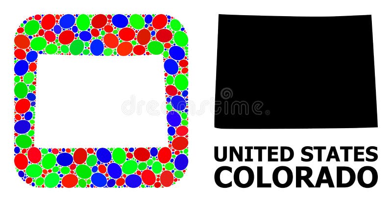 Mosaic Hole and Solid Map of Colorado State Stock Vector - Illustration ...
