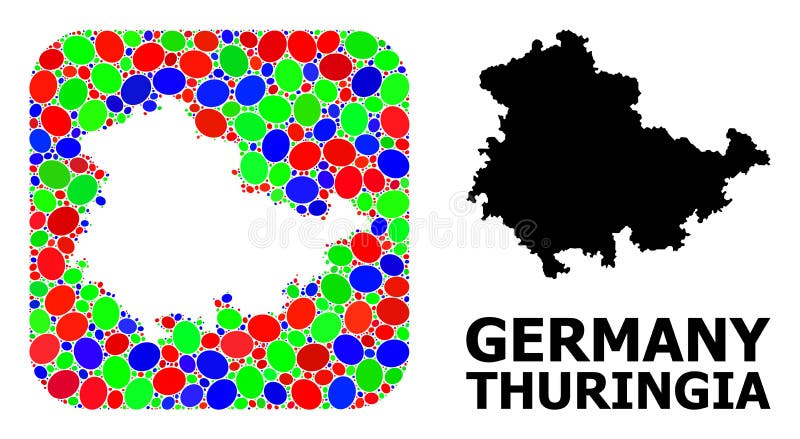 Mosaic Hole and Solid Map of Thuringia State Stock Vector ...