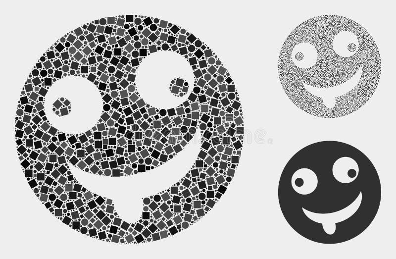 Idiot Smiley Icon Mosaics of Squares and Circles Stock Vector ...