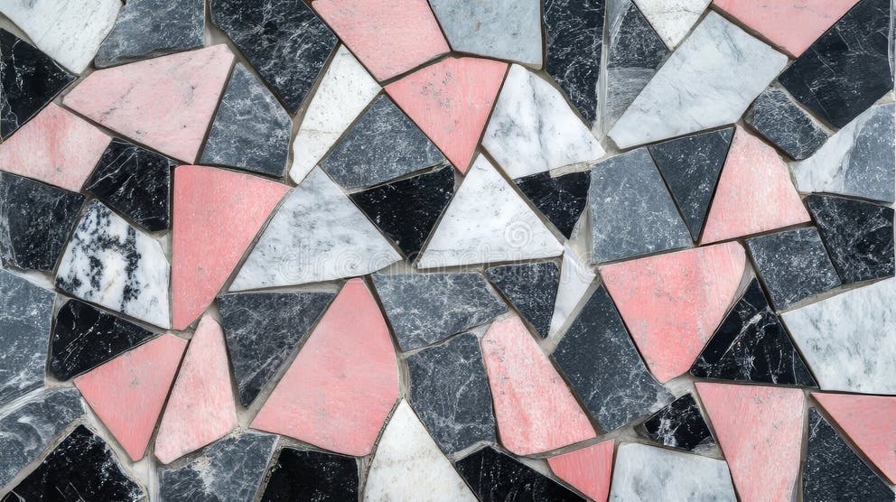 A Mosaic of Interconnected Triangular Patterns in Various Shades of ...