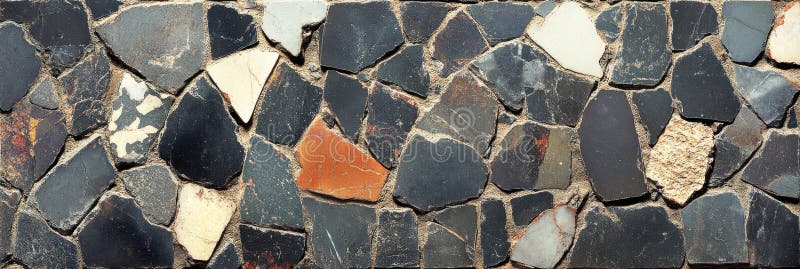 Mosaic of Irregular Stone Pattern with Diverse Texture and Earth Tone ...