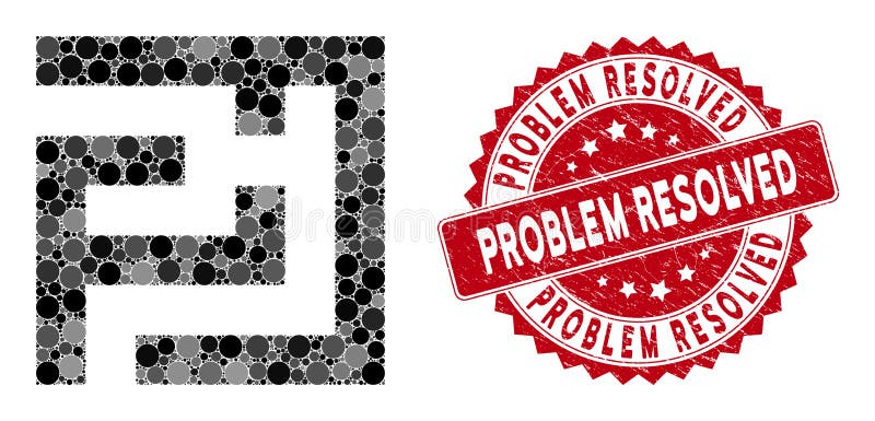 Mosaic Labyrinth with Textured Problem Resolved Stamp Stock ...