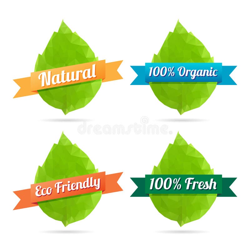 Mosaic Leaf Labels stock vector. Illustration of concept - 57931358