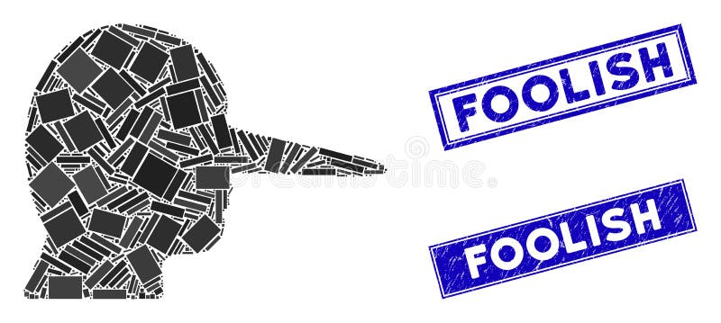Liar Mosaic and Distress Rectangle Foolish Stamps Stock Illustration ...