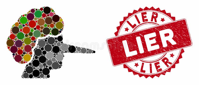 Mosaic Lier with Textured Lier Stamp Stock Illustration - Illustration ...