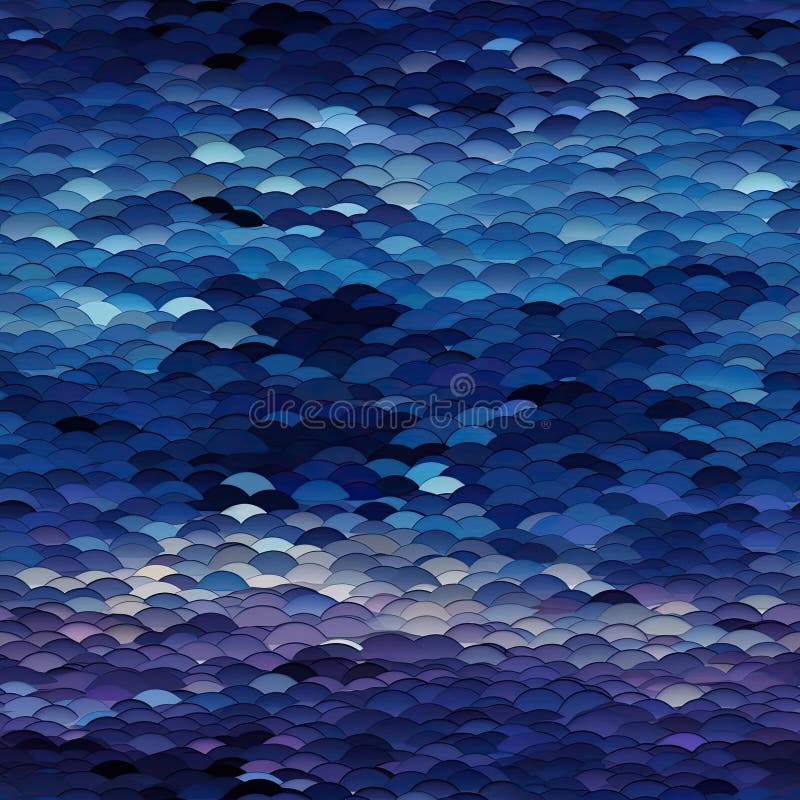 Mosaic-like Seascape Pattern in Blue and White Colors (tiled) Stock ...