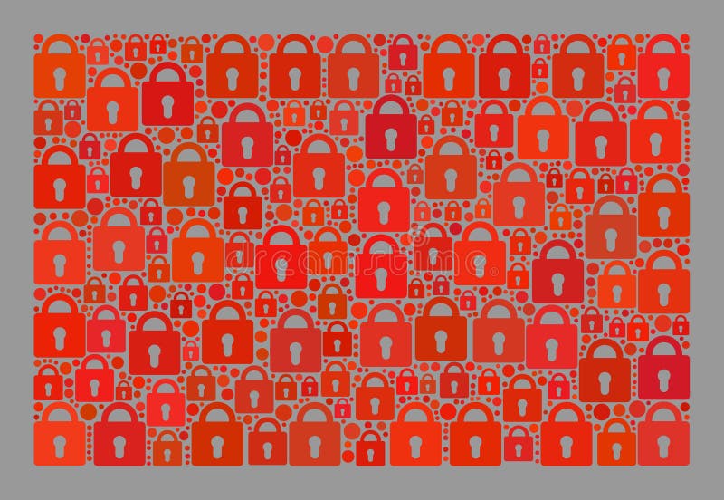 Locked Red Flag - Collage with Locks Stock Vector - Illustration of ...