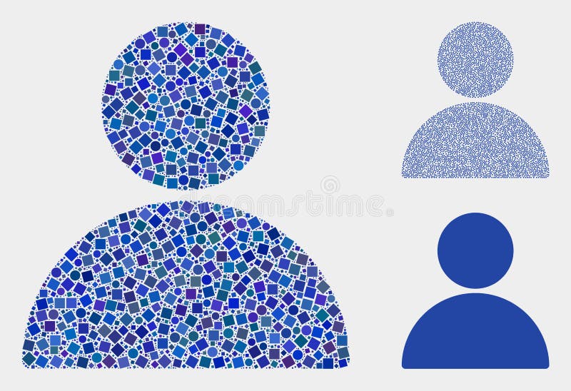 Guy Profile Icon Collages of Squares and Circles Stock Vector ...