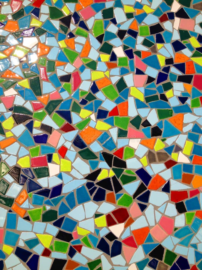 Mosaic in Many Colours and Shapes Stock Image - Image of bathroom ...