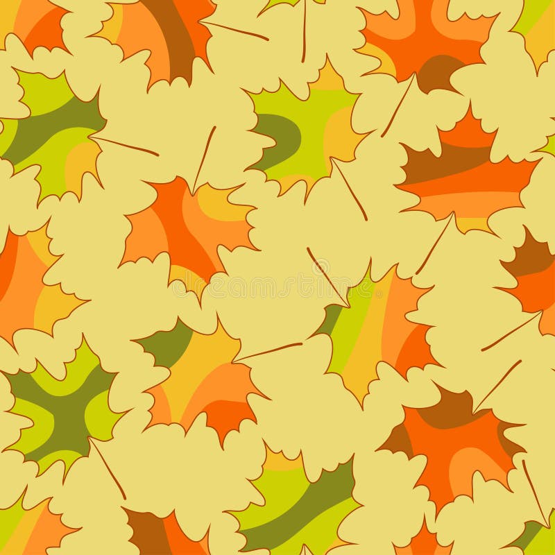 Mosaic Maple Leaf Seamless Pattern, Vector Autumn Seamless Background ...