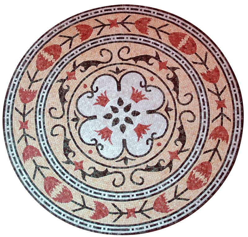Marble Mosaic Puzzle and Circular Pattern Stone Craftsmanship Stock ...