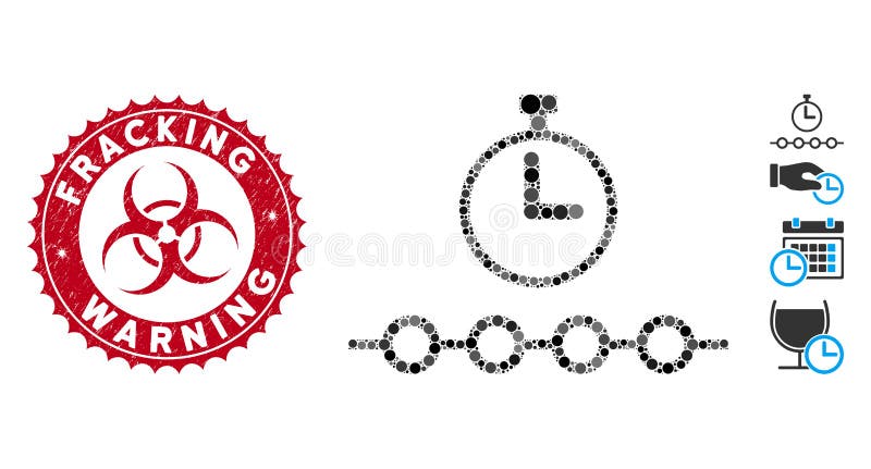 Mosaic Marked Timeline Icon with Textured Fracking Warning Seal Stock ...