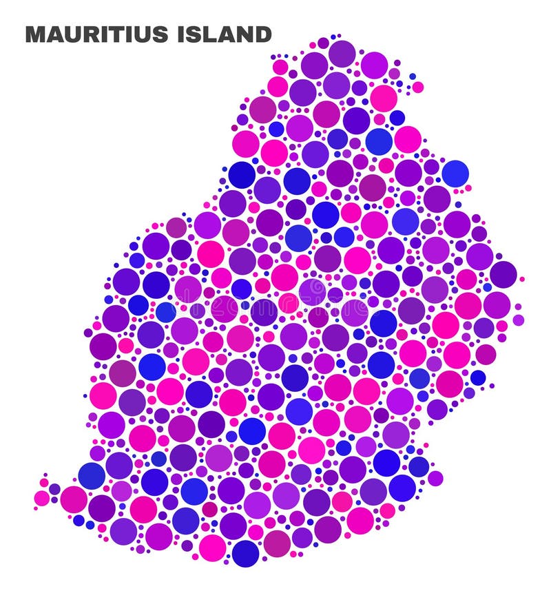 Mosaic Mauritius Island Map of Circle Elements Stock Vector ...