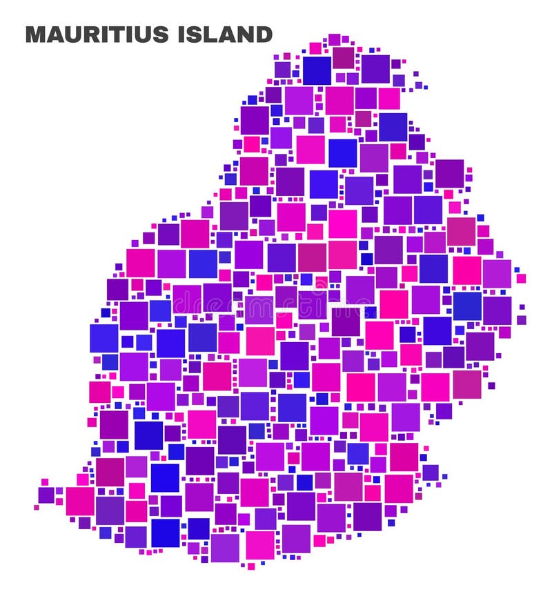 Mosaic Mauritius Island Map of Dots and Lines Stock Vector ...