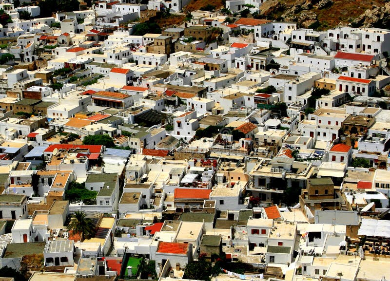 Mosaic of Mediterranean Houses from Above Stock Image - Image of ...