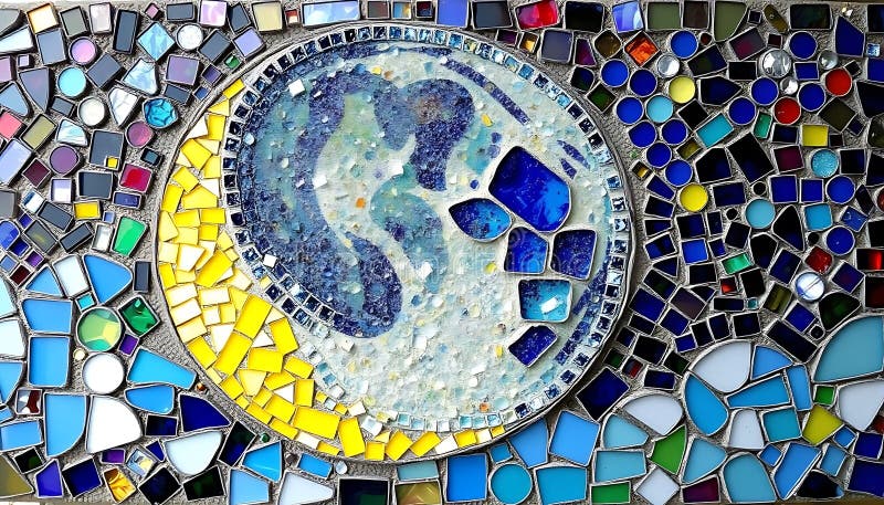 Mosaic Moon Art Design, Celestial Pattern and Decorative Lunar Artwork ...
