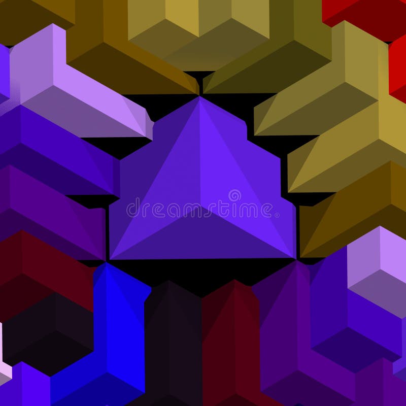 Mosaic with Multi-colored Geometric Shapes Located Randomly. Stock ...