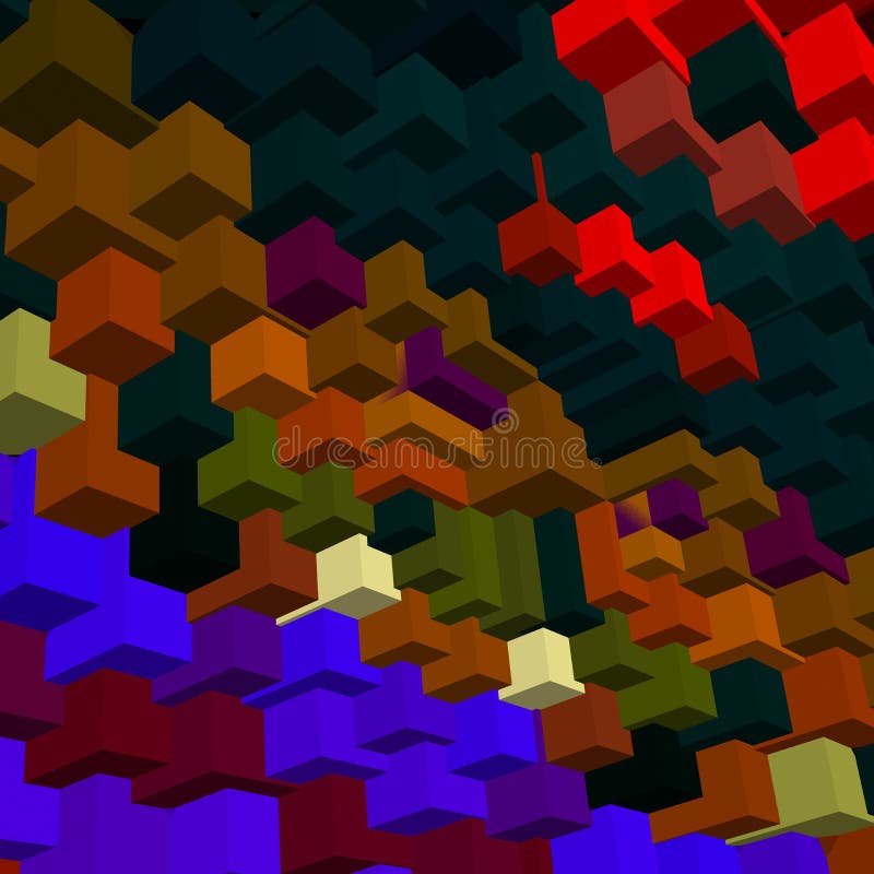 Mosaic with Multi-colored Geometric Shapes Located Randomly. Stock ...